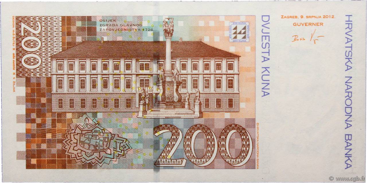 200 Kuna CROATIA 2012 P.42b b97_3831 Banknotes