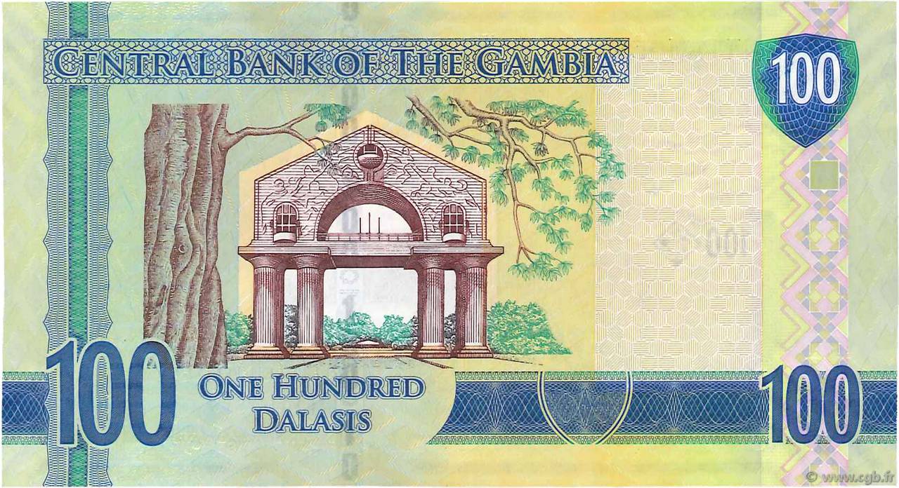 100 Dalasis GAMBIA 2015 P.35 b97_3929 Banknotes