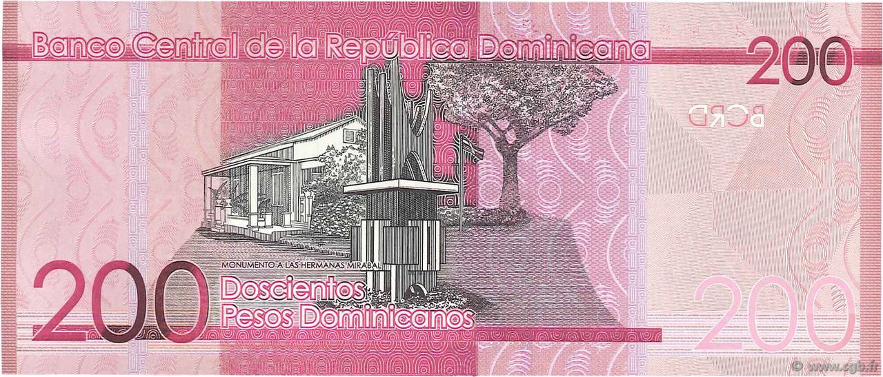 200 Pesos Dominicanos DOMINICAN REPUBLIC 2014 P.191a b97_4512 Banknotes