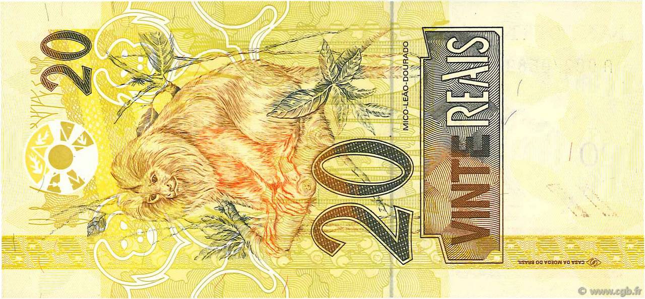 20 Reais BRAZIL 2002 P.250a b97_4788 Banknotes