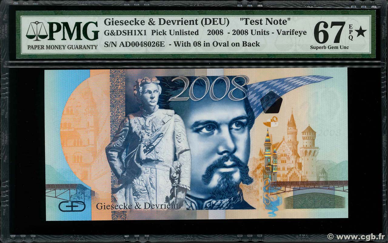 2008 (Units) Test Note ALLEMAGNE FÉDÉRALE 2008 b97_9619 Billets