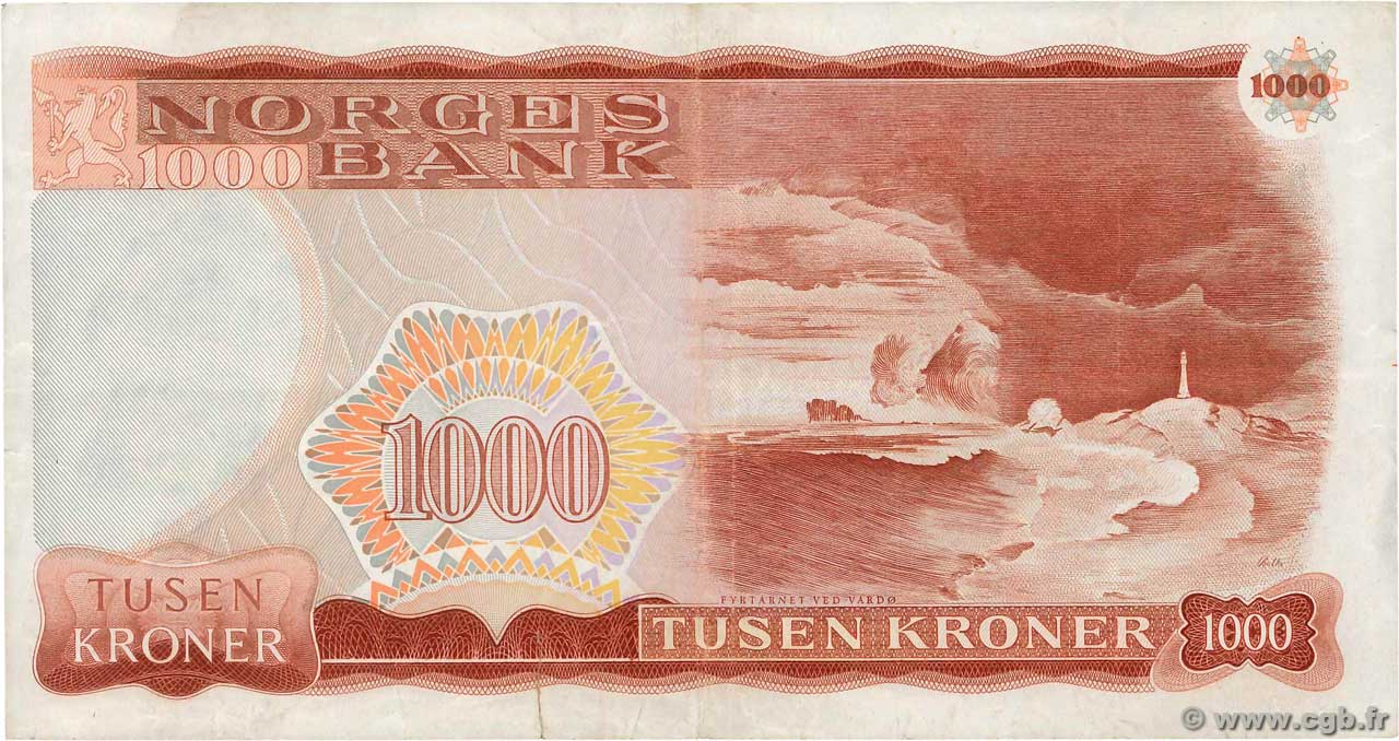 1000 Kroner NORWAY 1985 P.40c 4320422 Banknotes