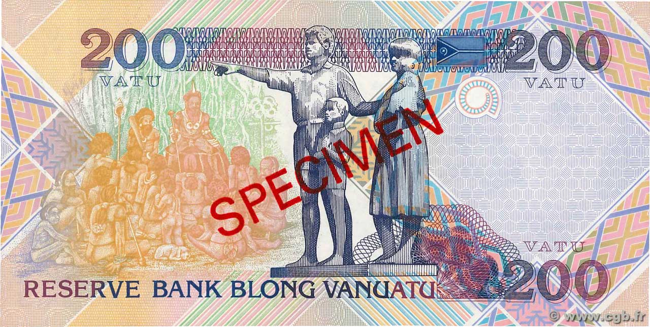 200 Vatu Spécimen VANUATU 1995 P.08as 4320494 Banknotes