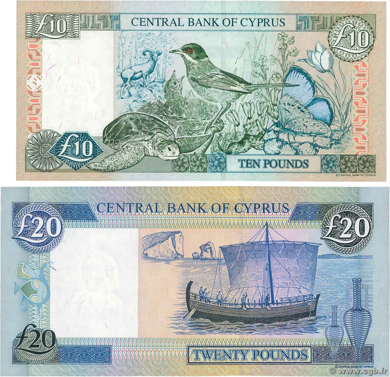 10 et 20 Pounds CHYPRE 2001 P.62c et P.63c 4340276 Billets