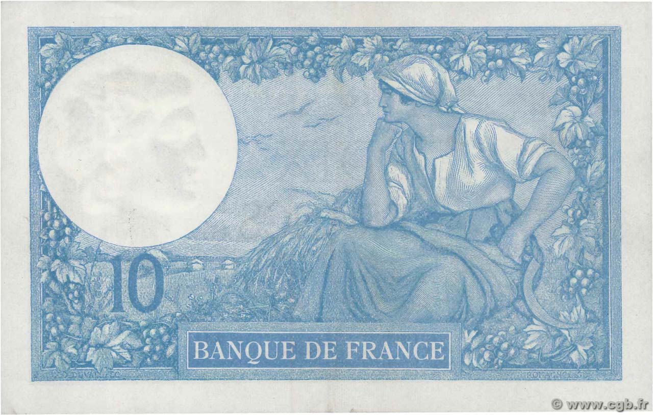 10 Francs MINERVE FRANCE 1916 F.06.01 4350101 Billets