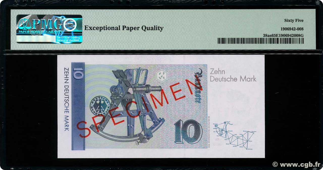 10 Deutsche Mark Spécimen GERMAN FEDERAL REPUBLIC 1989 P.38as 4410031 ...