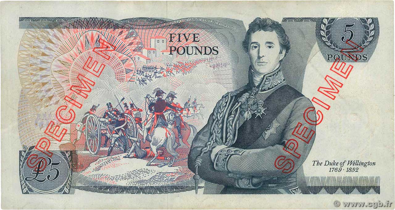 5 Pounds Spécimen ENGLAND 1971 P.378as 4420046 Banknotes