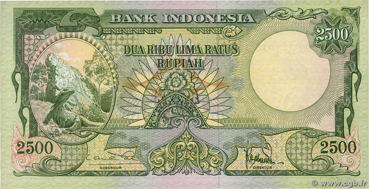 2500 Rupiah INDONESIA 1957 P 054a 4420445 Banknotes