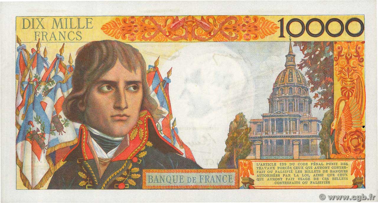 10000 Francs BONAPARTE FRANCE 1956 F.51.02 4430281 Banknotes
