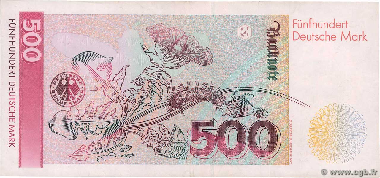 500 Deutsche Mark ALLEMAGNE FÉDÉRALE 1991 P.43a 4460036 Billets