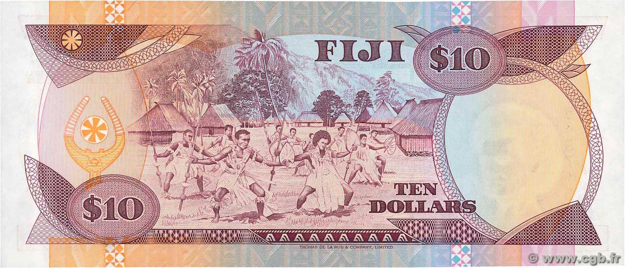 10 Dollars FIJI 1992 P.094a 4460277 Banknotes