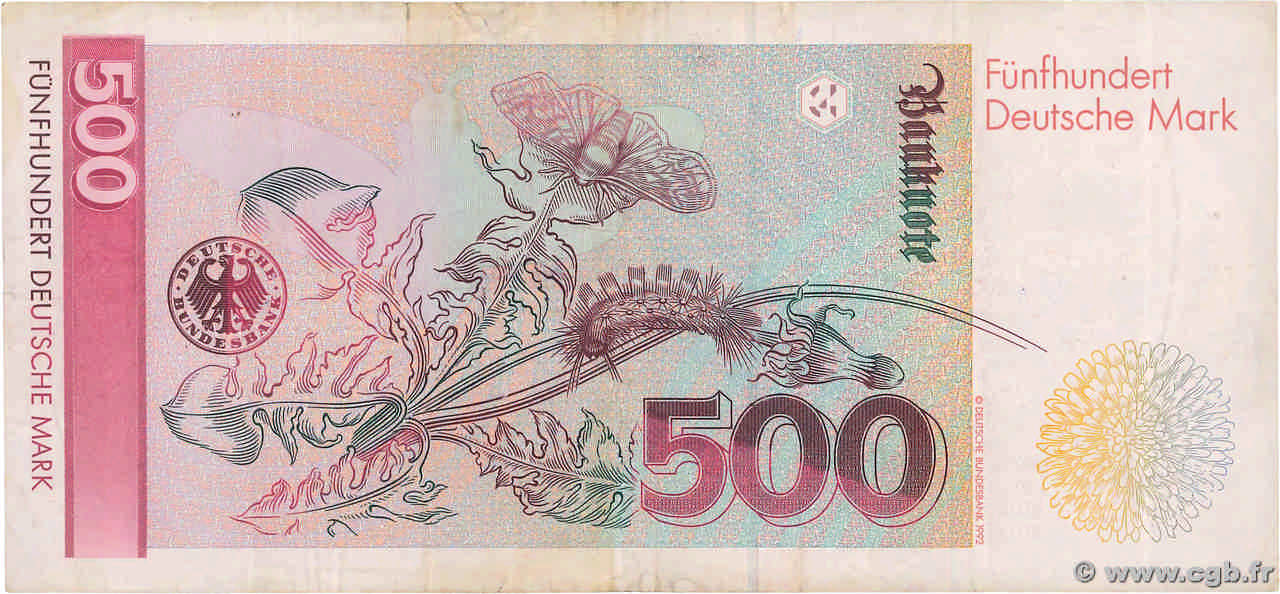 500 Deutsche Mark ALLEMAGNE FÉDÉRALE 1991 P.43a 4480022 Billets