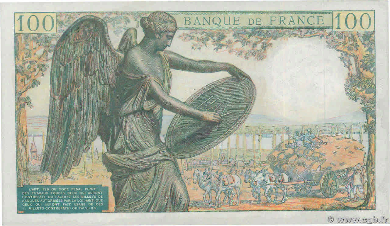 100 Francs DESCARTES FRANCE 1944 F.27.05 4480275 Billets