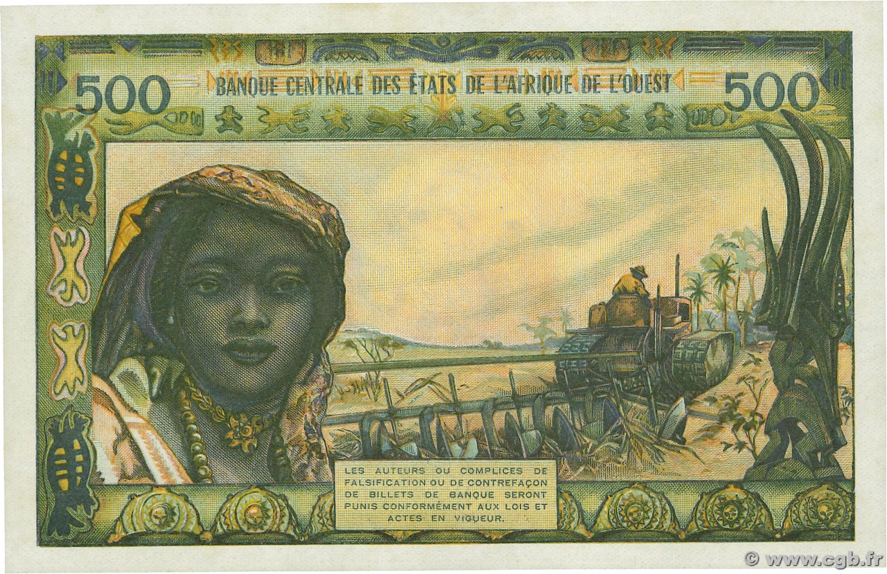 500 Francs ÉTATS DE L'AFRIQUE DE L'OUEST 1977 P.702Km 4510206 Billets