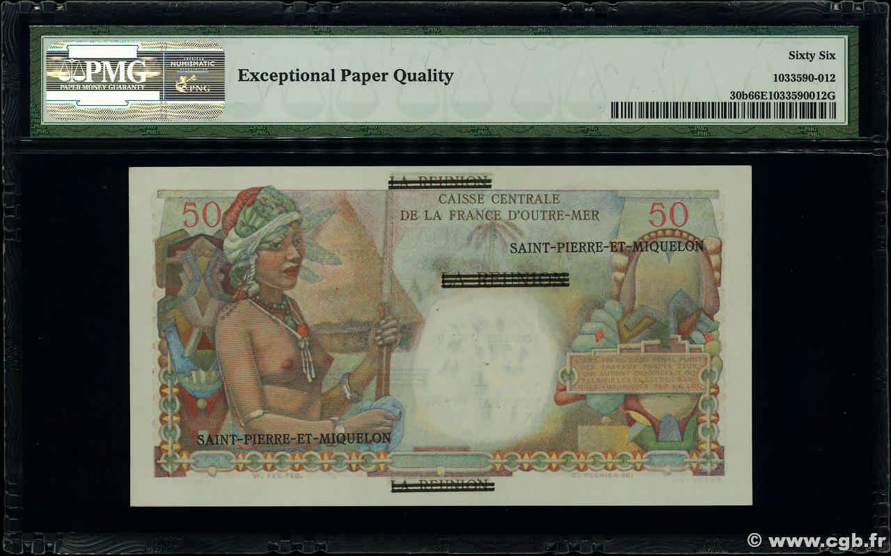 1 NF sur 50 Francs Belain d'Esnambuc SAINT PIERRE AND MIQUELON 1960 P ...