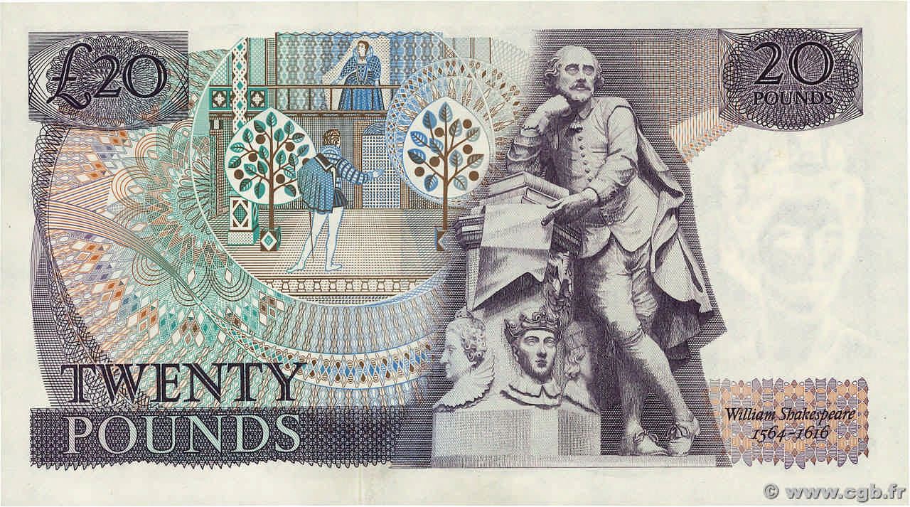 20 Pounds ENGLAND 1970 P.380a 4570054 Banknotes
