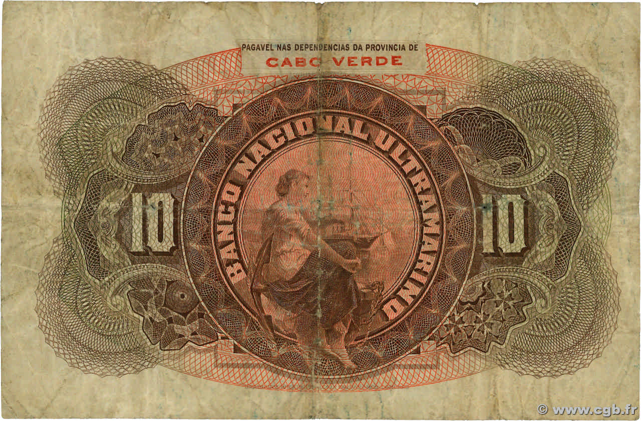 10 Escudos CAP VERT 1921 P.35 4590109 Billets