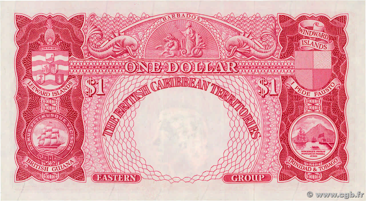 1 Dollar Numéro spécial CARIBBEAN 1957 P.07b 4590110 Banknotes