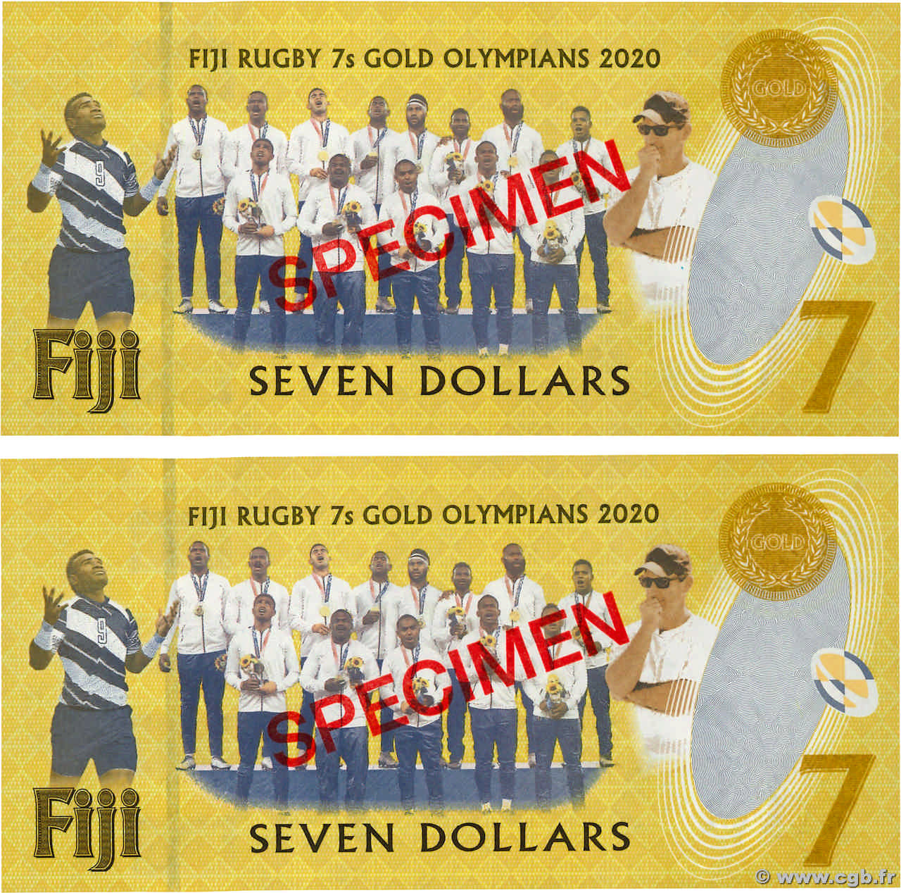 7 Dollars Spécimen FIJI 2022 P.122s 4600244 Banknotes