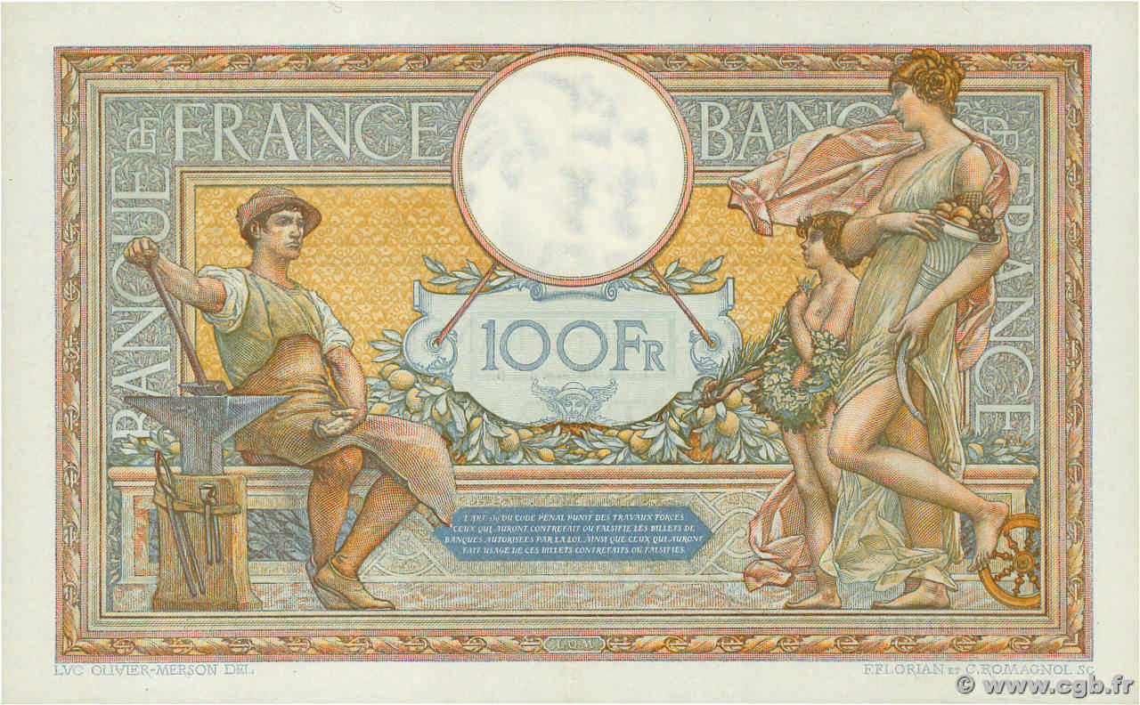 100 Francs LUC OLIVIER MERSON grands cartouches FRANCE 1933 F.24.12a ...