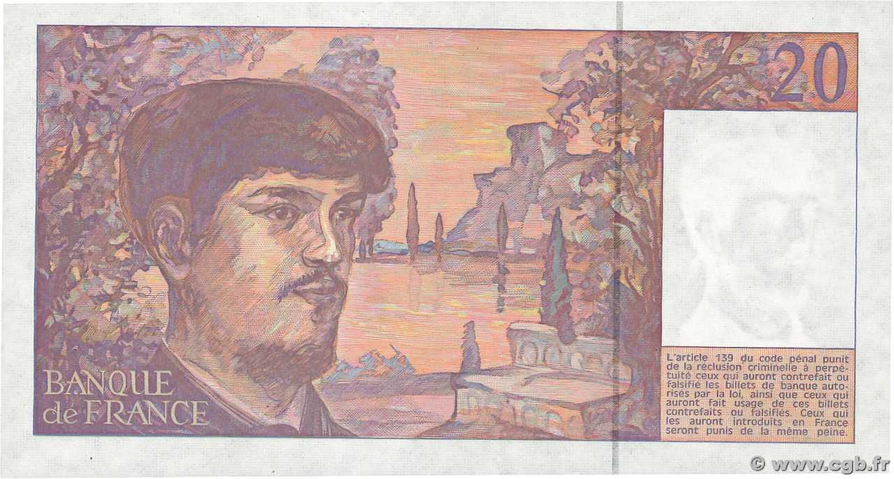 20 Francs DEBUSSY à fil de sécurité FRANCE 1990 F.66bis.01A28 4610506 ...