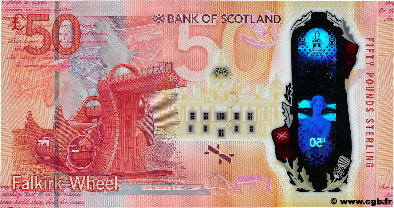 50 Pounds Petit numéro ÉCOSSE 2020 P.133 4630087 Billets