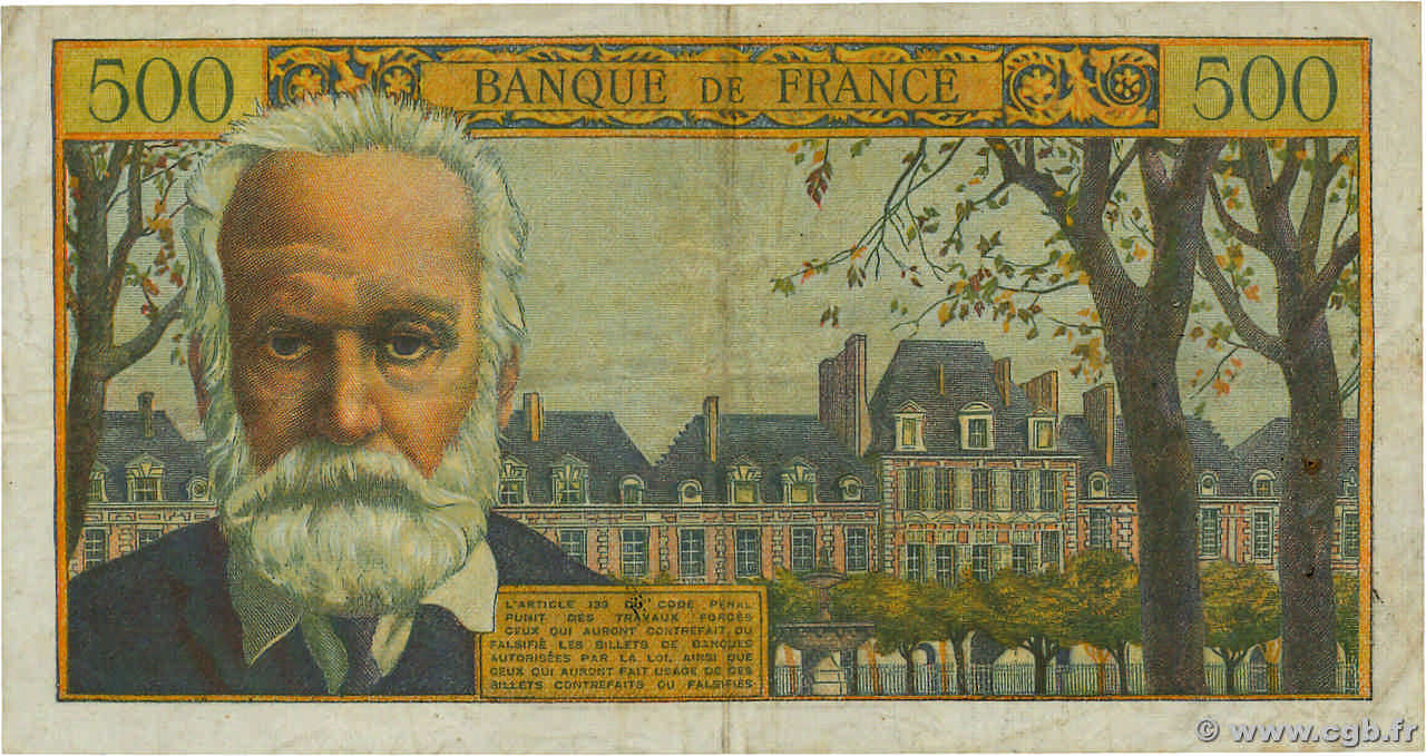 500 Francs VICTOR HUGO FRANCE 1958 F.35.10 4630331 Billets