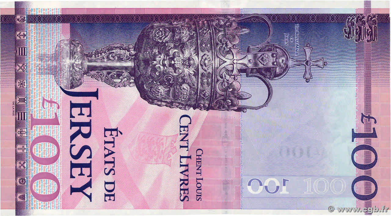 100 Pounds Commémoratif JERSEY 2012 P.37a 4630670 Billets