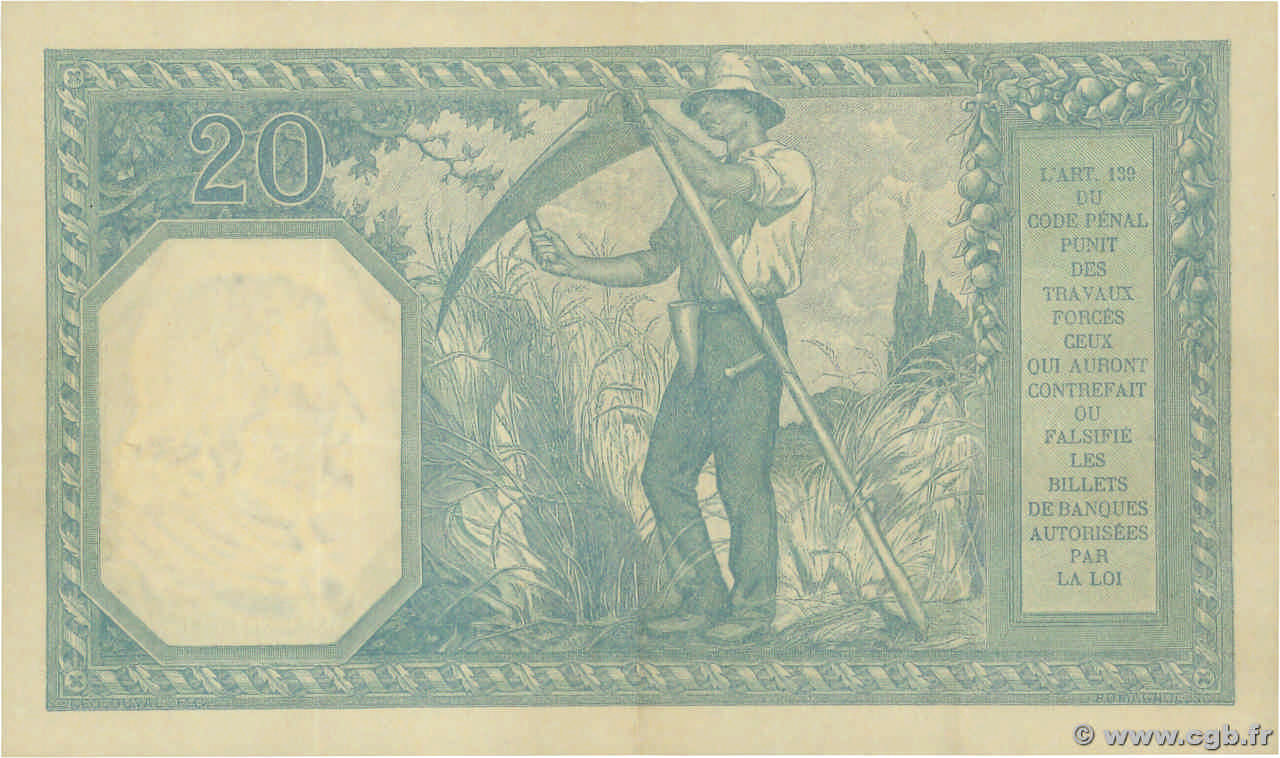 20 Francs BAYARD Petit numéro FRANCE 1916 F.11.01A1 4650331 Billets