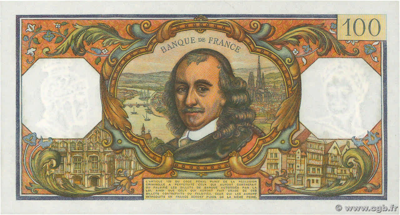 100 Francs CORNEILLE FRANCE 1965 F.65.06 4650489 Billets