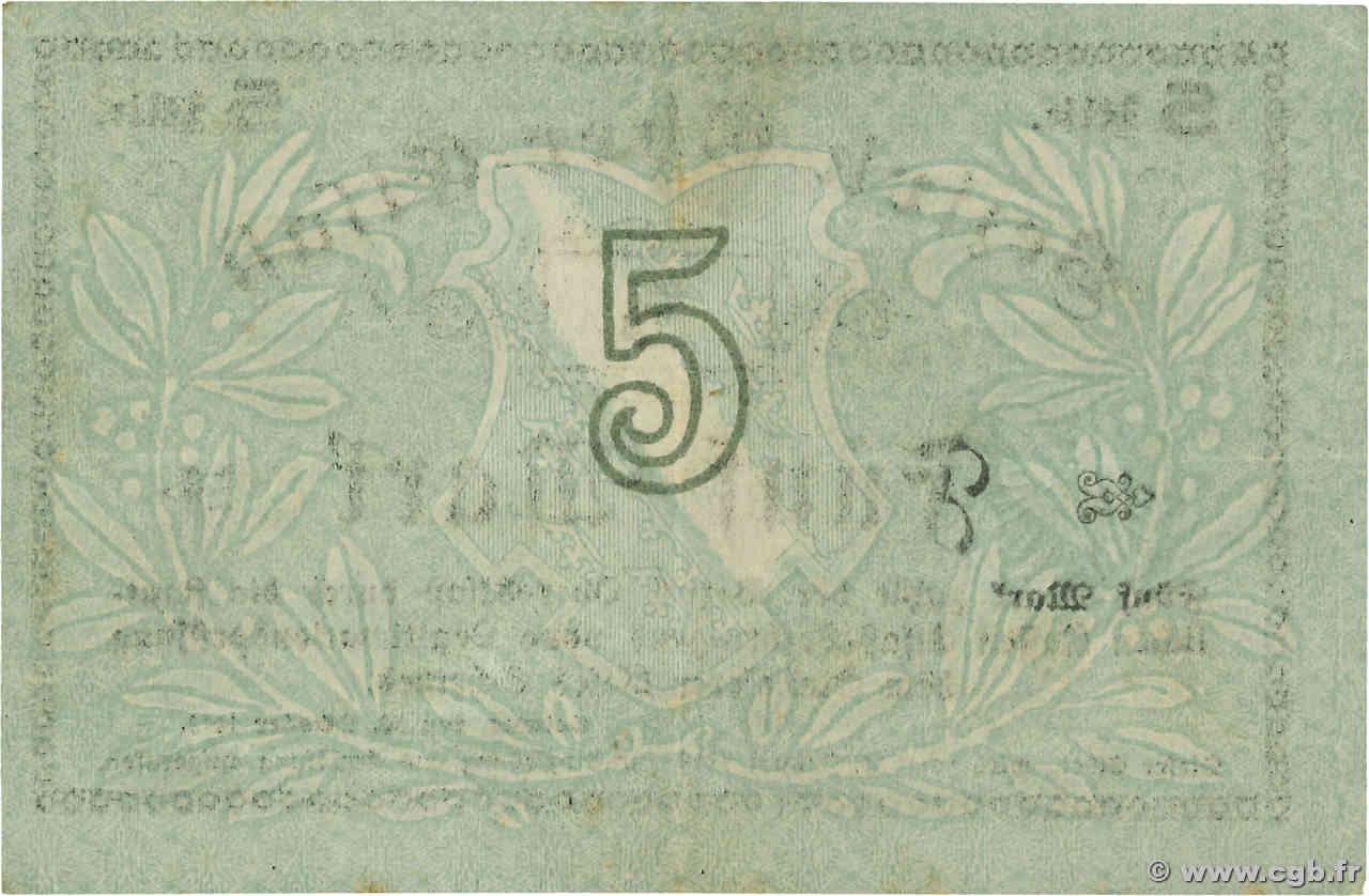 5 Mark ALLEMAGNE Colmar 1918 P.- 4670048 Billets