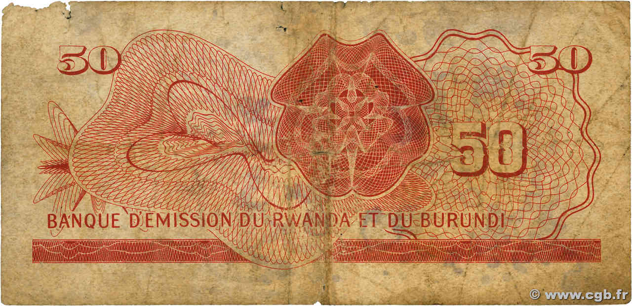 50 Francs RWANDA BURUNDI 1960 P.04a 4670865 Banknotes