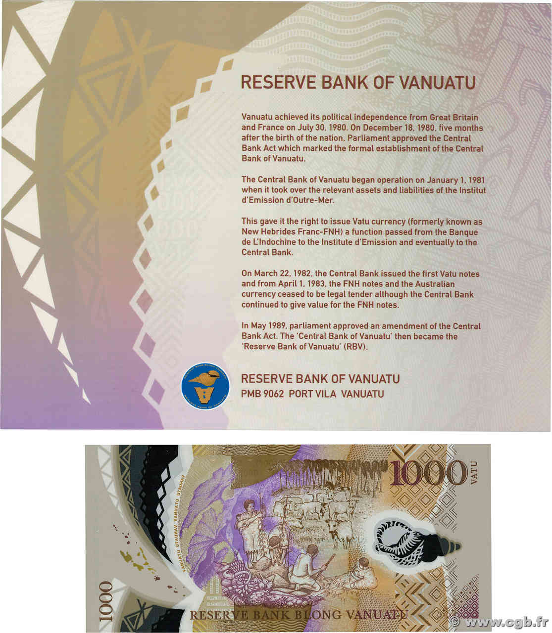 1000 Vatu Commémoratif VANUATU 2020 P.21 4670948 Billets
