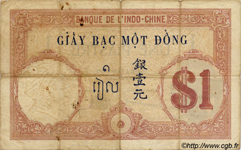 1 Piastre INDOCHINA 1923 P.048a p05_0060 Billetes