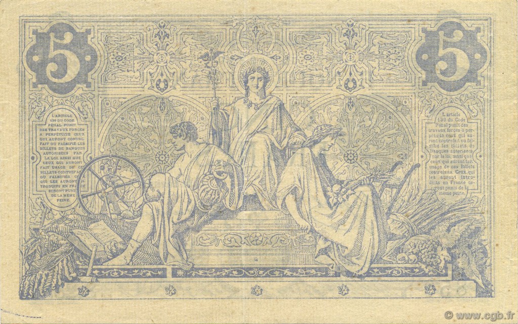 5 Francs NOIR FRANCE 1873 F.01.20 p21_0008 Banknotes