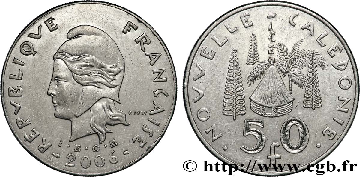 NOUVELLE CALÉDONIE 50 Francs I.E.O.M Marianne 2006 Paris fco_778933 ...