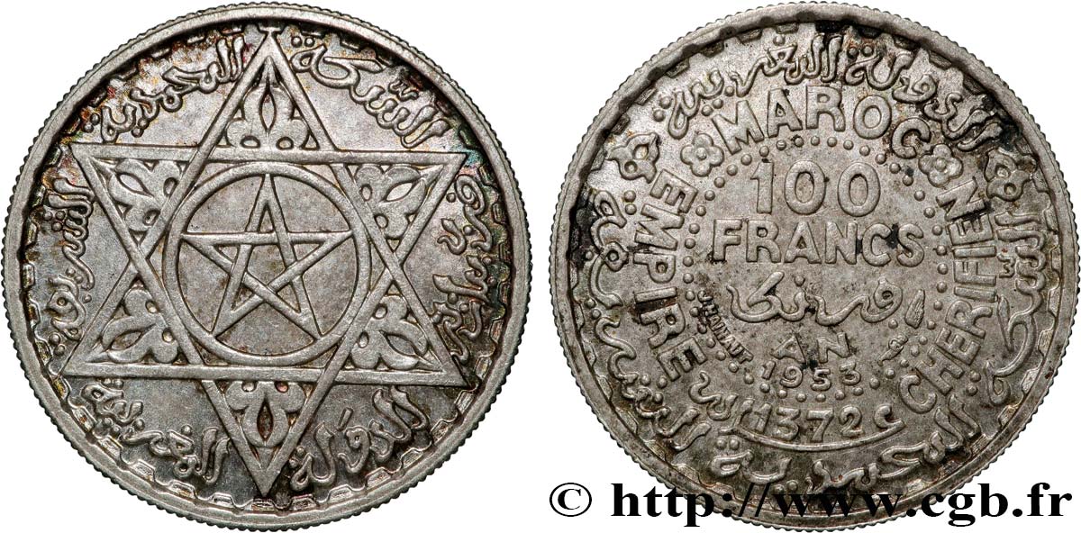 MAROC - PROTECTORAT FRANÇAIS 100 Francs AH 1372 1953 Paris fco_838740 ...