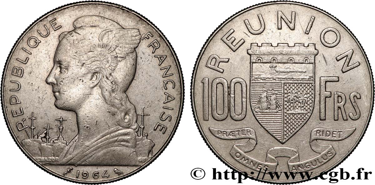 REUNION ISLAND 100 Francs 1964 Paris fco_893611 Colonial coins