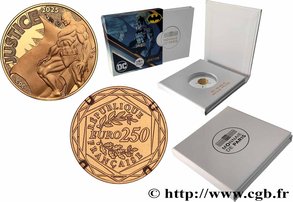 FRANCE 250 Euro BATMAN - JUSTICE 2025 Pessac - Monnaie de Paris feu ...