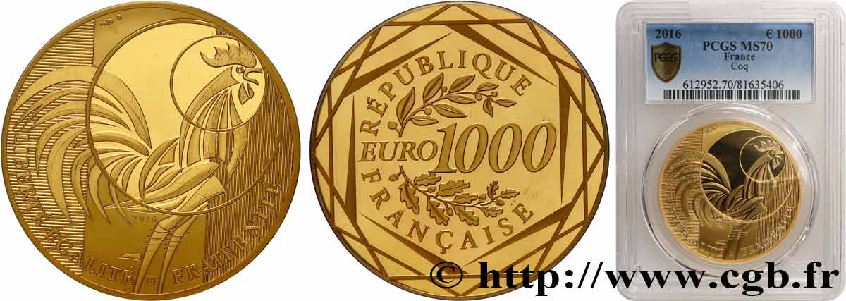 FRANCE 1000 Euro COQ 2016 Pessac feu_778772 Euro coins