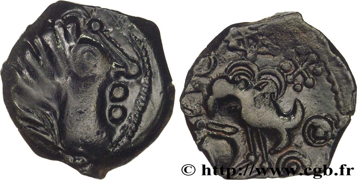 SENONES (Area of Sens) Bronze INS à l’oiseau et au vase, classe VIII ...