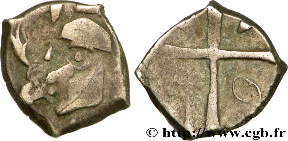 VOLQUES TECTOSAGES (région de Toulouse) Drachme “à la tête cubiste”, S ...