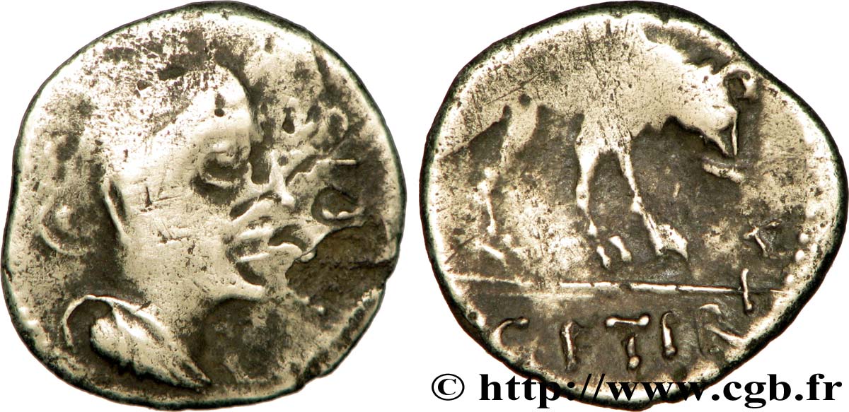 ÉDUENS (BIBRACTE, région du Mont-Beuvray) Denier EDVIS à l’ours bga ...