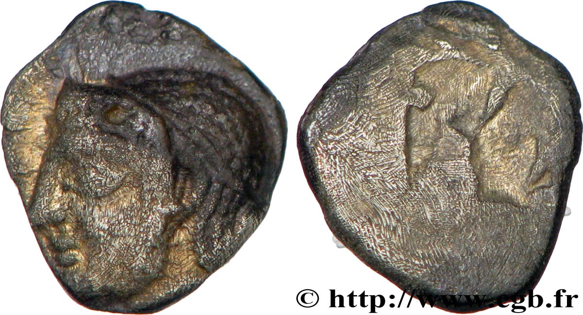 MASALIA - MARSEILLES Litra du type du trésor d'Auriol à la tête d ...