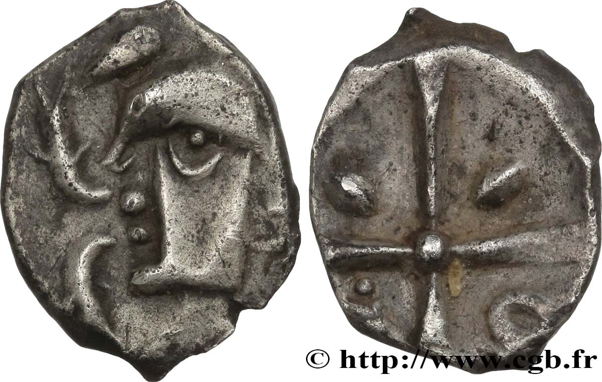 VOLQUES TECTOSAGES (région de Toulouse) Drachme “à la tête cubiste”, S ...