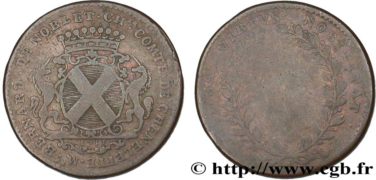 BOURGOGNE - VILLES ET NOBLESSE Jeton CU 29, Bernard de Noblet, comte de ...