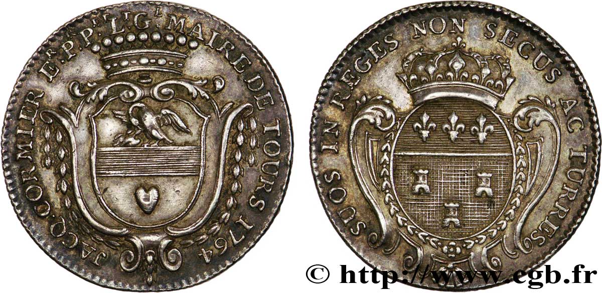 TOURAINE - NOBLESSE ET VILLES Jeton Ar 28, Jacques Cormier, maire de ...