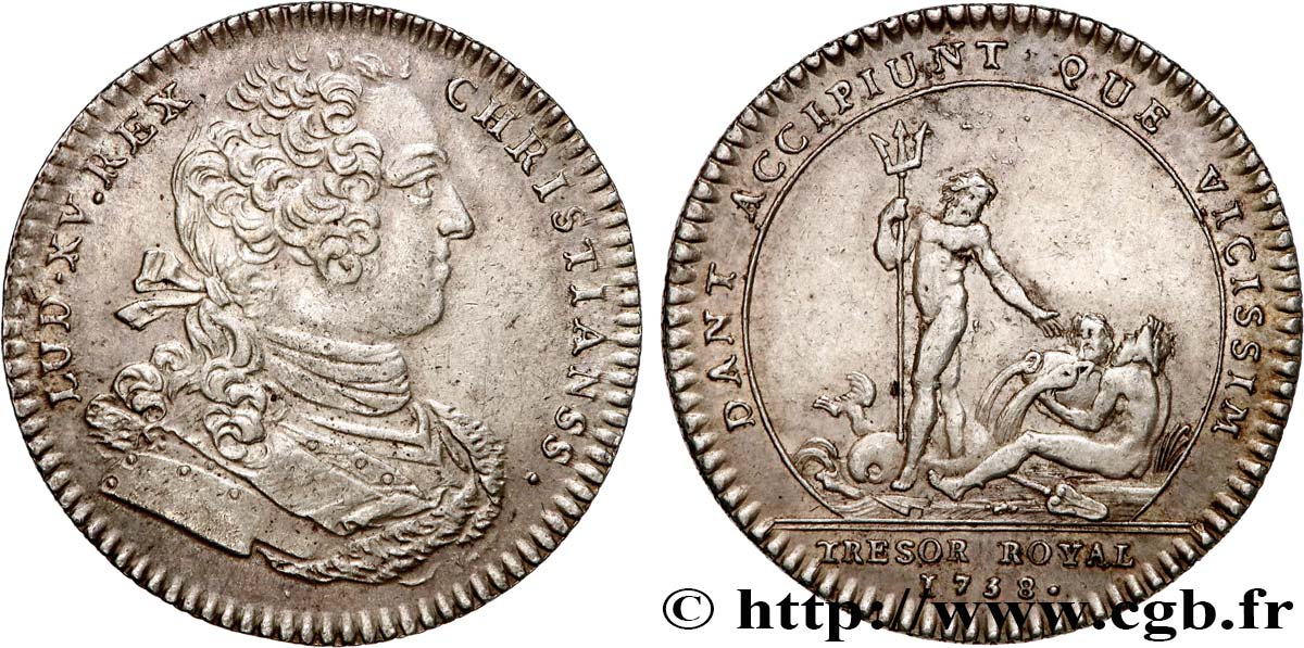 TRÉSOR ROYAL LOUIS XV 1758 fjt_726602 Jetons