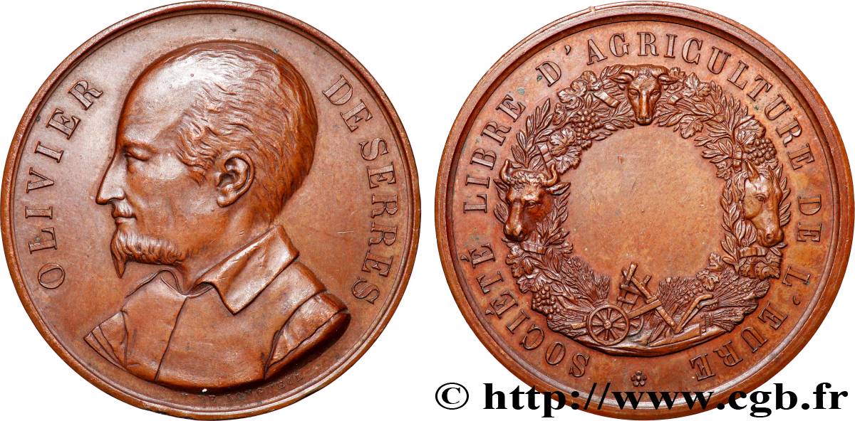 SOCIÉTÉS D'AGRICULTURE, HORTICULTURE, PÊCHE ET CHASSE Médaille, Société ...