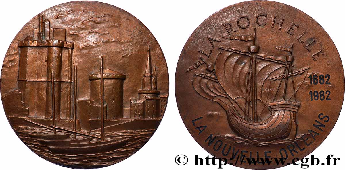 CINQUIÈME RÉPUBLIQUE Médaille, La Rochelle, La Nouvelle Orléans ...